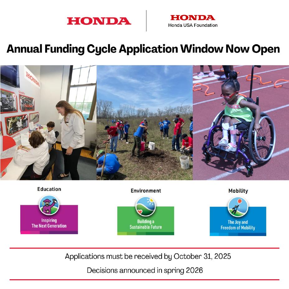 Honda and the Honda USA Foundation Kick Off Annual Funding Cycle to ...