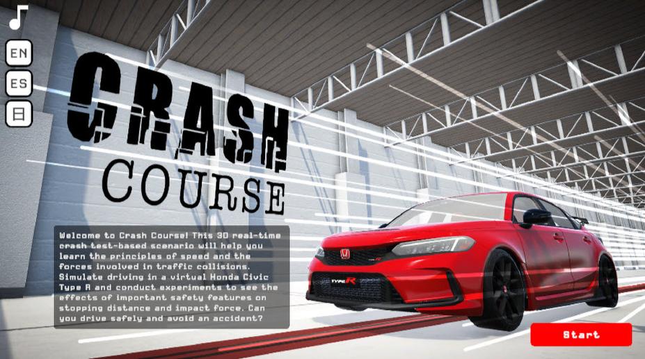 Honda Crash Course - Start Screen