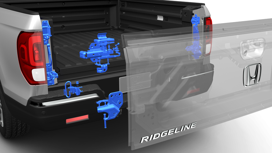 2017 Honda Ridgeline Dual Action Tailgate Technical View