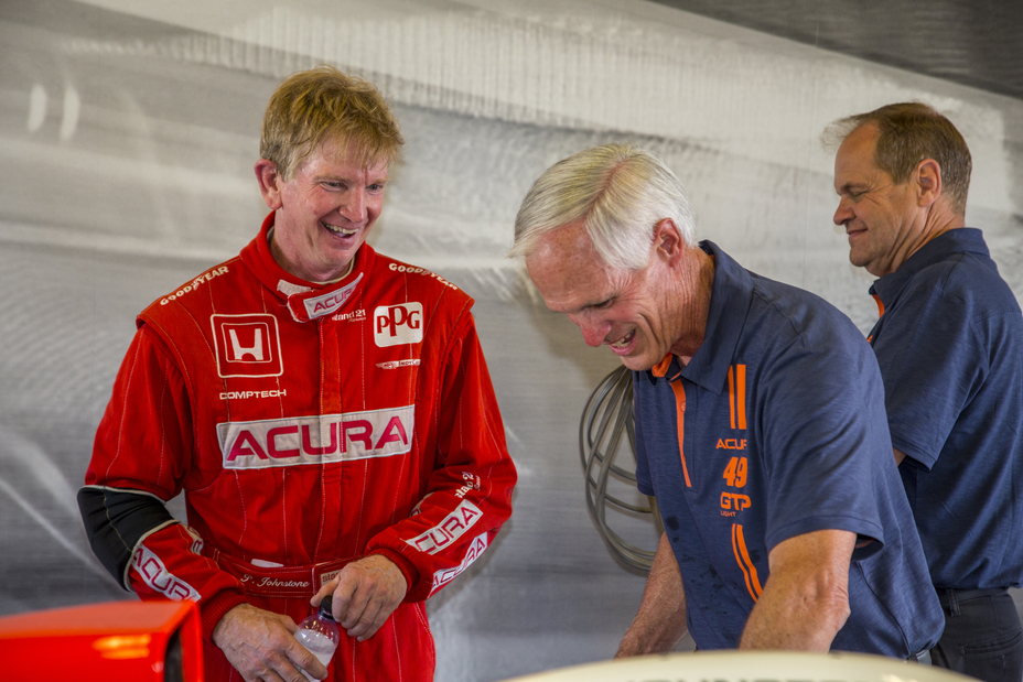 Parker Johnstone on left shares a laugh with Doug Peterson at the ...