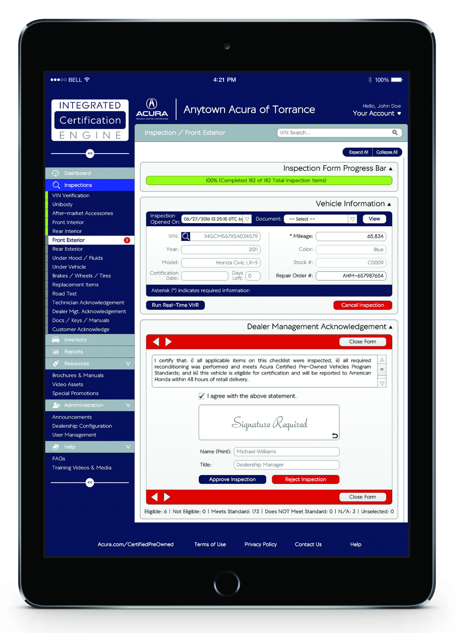 American Honda Launches Industry-First Digital Certification Checklist ...